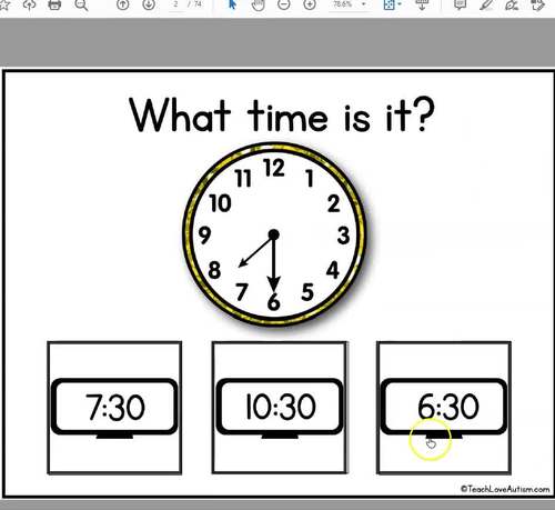 Telling Time to the Half Hour Digital Task Cards by Teach Love Autism