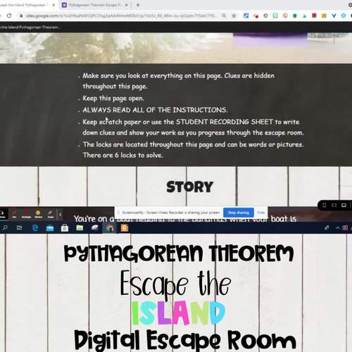 Pythagorean Theorem Digital Escape Room by Making Creative Mathematics