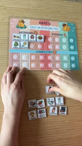 Daily Responsibilities Chart, Editable Pre-K Chore Chart Routine Visual ...