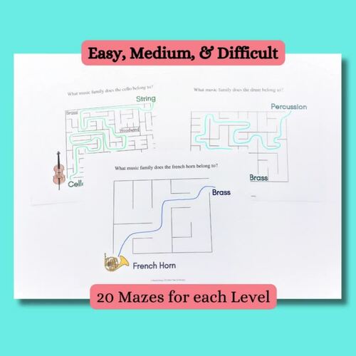 Music Family Mazes by More Than Just Reading | TPT