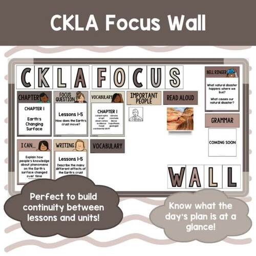 CKLA Grade 4 Unit 5 Geology Focus Wall: I Can Statements, Bell Ringers+