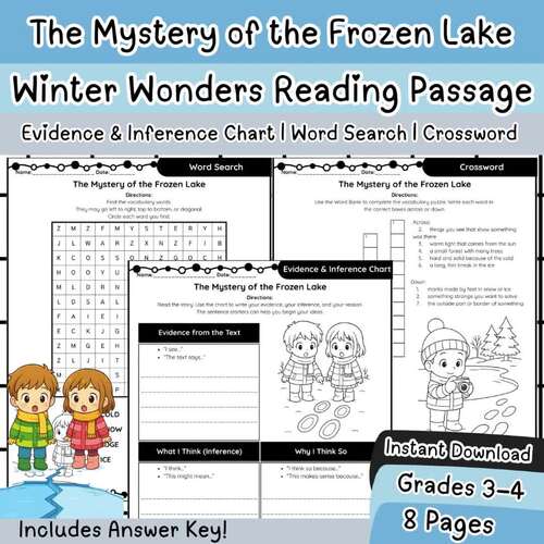 Winter Wonders Reading Bundle | 5 Winter Passages | Grades 3–4 ELA
