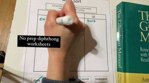 NO PREP: Diphthongs EW UI EU Decodable Passage, Worksheets & Flashcards