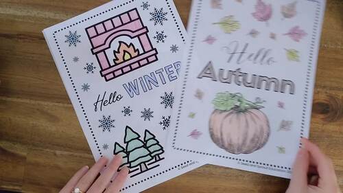 Four Seasons Winter Spring Summer and Autumn Mindfulness Coloring Sheets