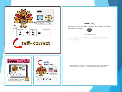 Boom™ Cards Thanksgiving Dress Turkey Add to 10 Self-Correct Digital ...