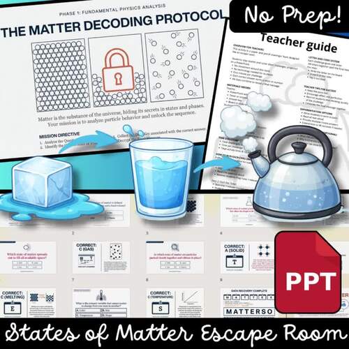 States of Matter Escape Room | Science Review | Paper & Pencil Activity ...