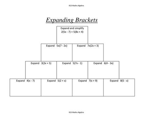 10 KS3 Maths Algebra Practice Pyramid Worksheets by Worksheet Whisperer