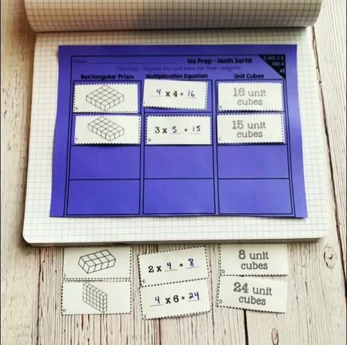 Math Interactive Notebook 5th Grade Area, Volume, Converting Measurements