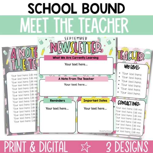 Back to School Meet the Teacher Templates & Newsletters by Sadie Piper ...