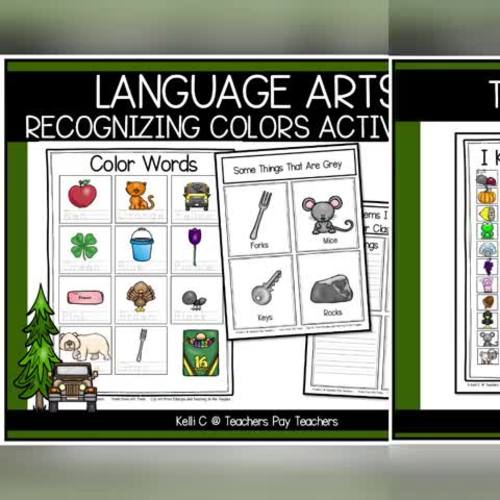 Learning Colors Writing Worksheets Memory Game and Activities by Kelli C