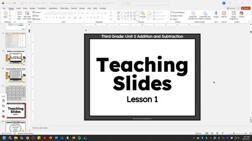 Guided Math Teaching Slides 3rd Grade Addition and Subtraction Unit 2