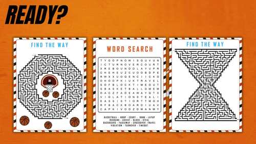 Basketball March Madness Game Activities Word Search Puzzle Worksheets