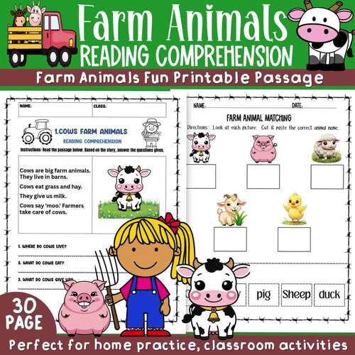 Farm Animals Reading Comprehension Worksheet – Animals Fun Printable ...
