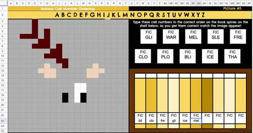 Library Pixel Art | Ordering Call Numbers | Holiday by The Funbrarian