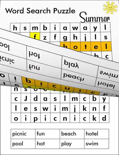 Printable Word Search Puzzles for Kids| Summer Word Search End of Year ...