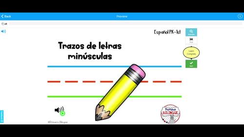 Trazos de letras minúsculas by Primero Bilingue | TPT
