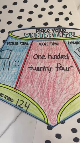 Math Place Value Craft Underpants by The Teaching Diva Corner | TPT
