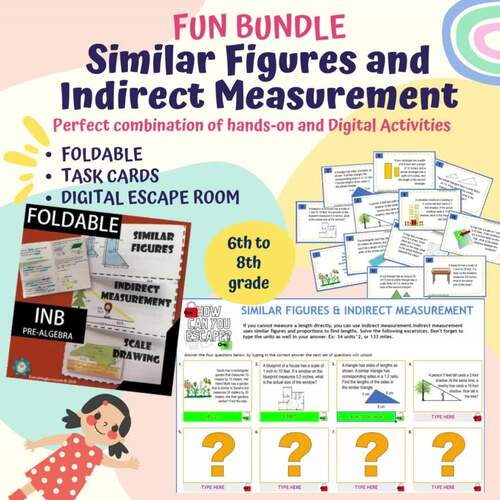 Similar Figures & Indirect Measurement Bundle: Foldable+Task Cards ...