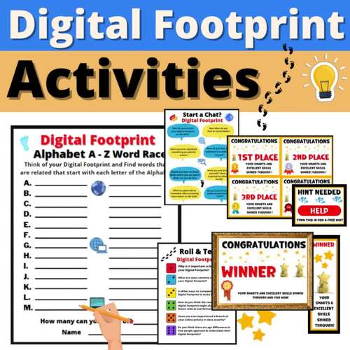 Digital Footprint Activities and Discussion Starters Resource No Prep