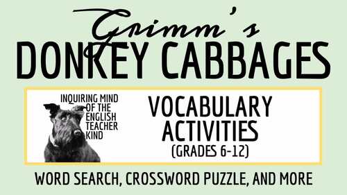 "Donkey Cabbages" Vocabulary Games for High School (Grimm's Fairy Tale)