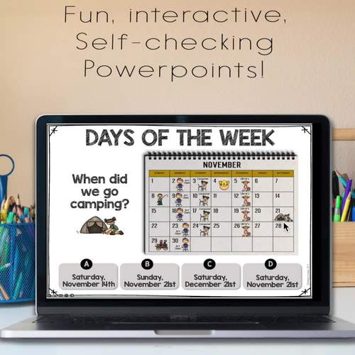 Interactive Math Games Reading a Calendar Days of the Week Powerpoint
