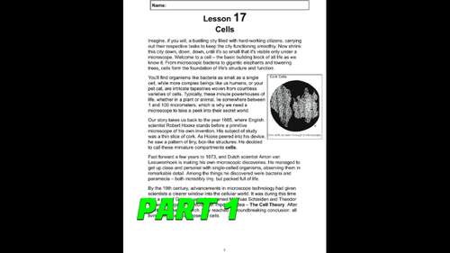 Life Science Reading Comprehension Passages Word Document Bundle Cells ...