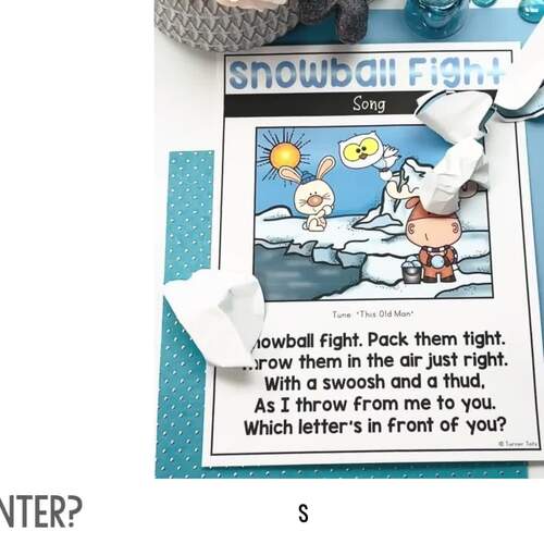 Snowball Fight with Polar Animals A-Z - Arctic Beginning Sound Activities