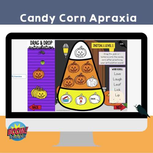 Fall Candy Corn Apraxia Boom™ Cards & Printable Halloween Worksheets ...