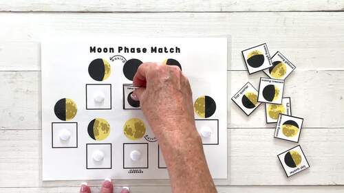 Moon Phases Interactive Activity, 8 Key Phases to Learn and Match ...