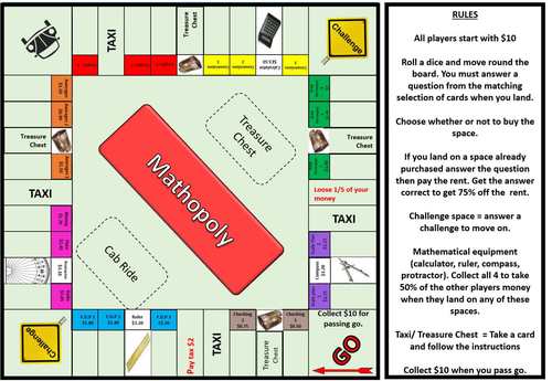Maths monopoly revision game. Problem solving with differentiated ...