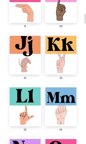 Rainbow Bright ASL Alphabet Posters-Cursive ASL Posters-Classroom Decor