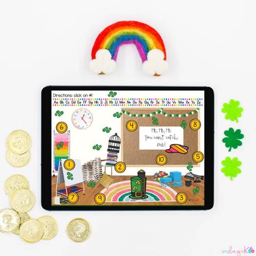 Write the Room Lucky Leprechaun Subtraction | Google Slides by My Day in K
