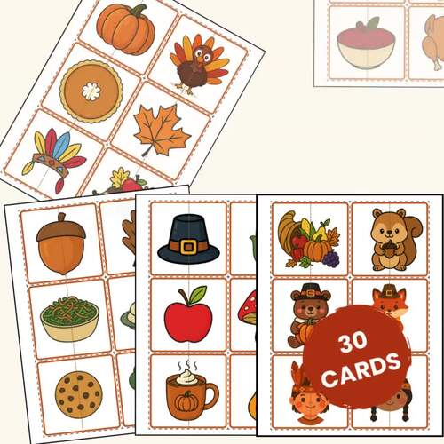 Thanksgiving Puzzles For Kids | Fall Matching Activity For Toddlers