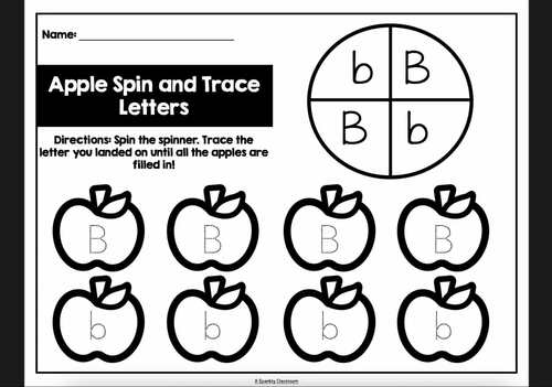 Pre-K, Kindergarten Fall Apple Letter Recognition Activities Tracing