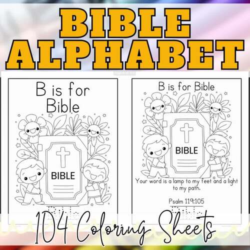 Bible Alphabet Coloring Sheets w/Scripture | Sunday School, Christian ...