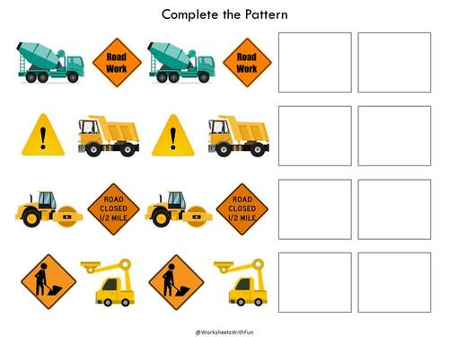 Construction Theme Busy Book, Preschool Busy Binder, Early Finishers, T-155