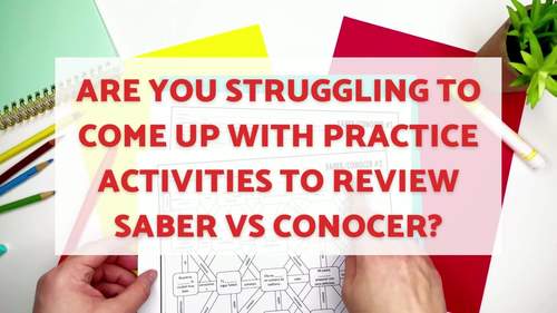 Saber vs Conocer Spanish Sub Plans Activities Spanish 2 Review Saber y ...