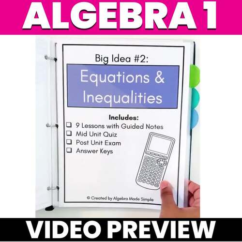 Algebra 1 Guided Notes Curriculum Bundle Bilingual Mini lessons Exit ...