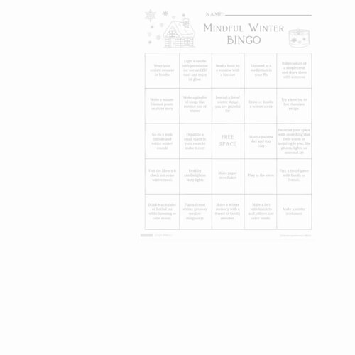 Mindfulness Winter BINGO for students- Seasonal Mindful and New Year's ...