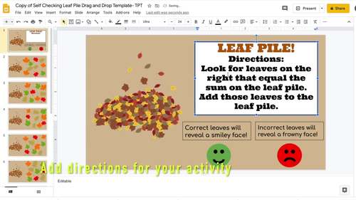Fall Themed Drag & Drop Activity Template for Google Slides- ANY ...