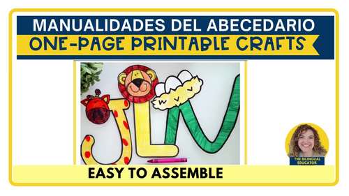 No Prep Alphabet Crafts in Spanish | Manualidades del Abecedario Pre-K
