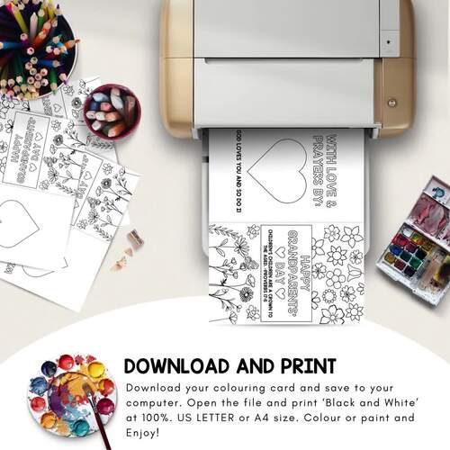 Grandparents Day Craft, Bible Verse Sunday School Coloring Card Activity