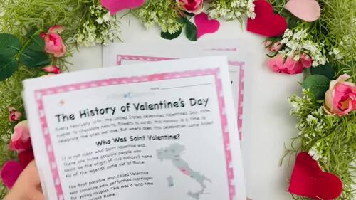 Valentine’s Day Chocolate Roses Heart 2nd Grade Reading RI.2.1, RI.2.2 ...