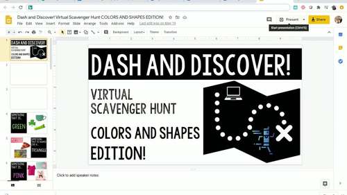 Dash and Discover! Virtual Scavenger Hunt COLORS AND SHAPES EDITION!