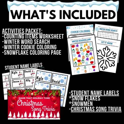 Winter Fun Activities Bundle - No Prep Printable Packet, Snow Decor ...