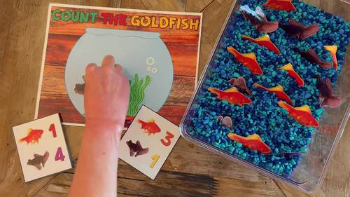 Counting Goldfish Sensory Bin Activity by Miss Fuzzy Bee | TPT