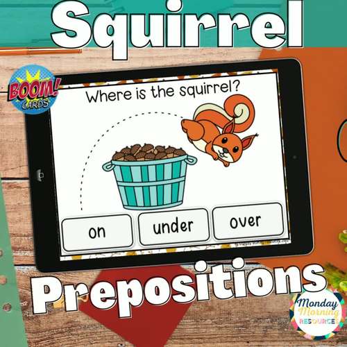 Fall Squirrel Preposition Boom Cards™ Kindergarten First Grade Digital ...