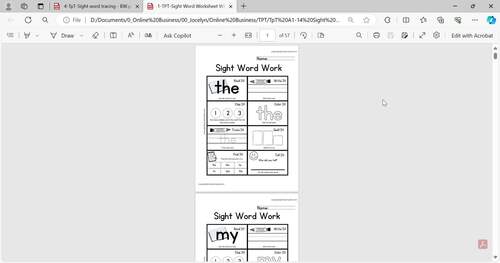 Sight Word Practice Activity: READ, WRITE, CLAP, COLOR, TRACE, SPELL ...