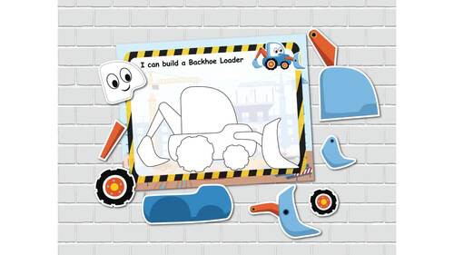 Build a Truck Activity for Kids, Construction Busy Book, File Folder Games.