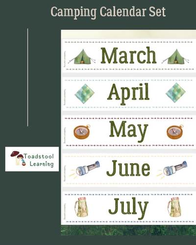 Camping Calendar Set by Toadstool Learning | TPT